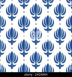 Lily heraldic emblem pattern seamless blue Stock Vector Image & Art - Alamy