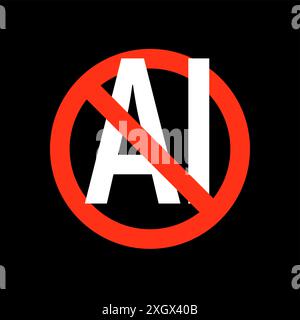 Not AI generated images icon. No artificial intelligence sign ...