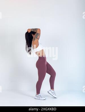 Italian fitness model in a studio fitness shoot Stock Photo - Alamy