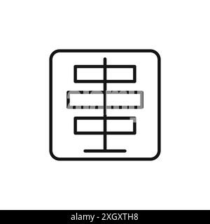 Align center icon logo sign vector outline in black and white color ...