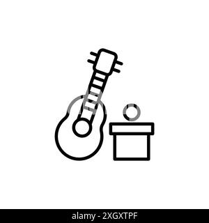 Busking icon logo sign vector outline in black and white color Stock ...