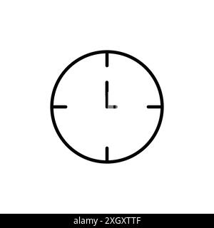 Clock nine icon logo sign vector outline in black and white color Stock ...