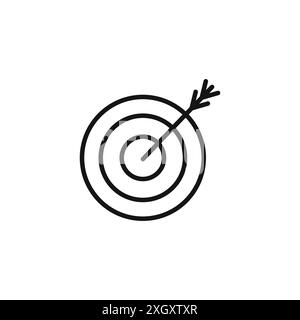 Bullseye icon logo sign vector outline in black and white color Stock ...