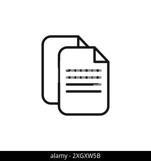 Duplicate icon logo sign vector outline in black and white color Stock ...