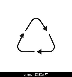 Recycle triangle icon. Outline recycle triangle vector icon color flat ...