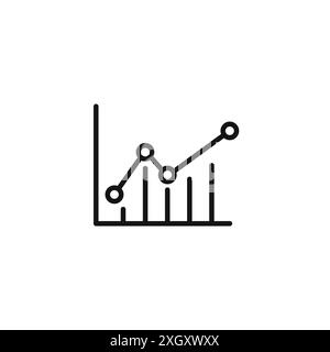 Stats icon logo sign vector outline in black and white color Stock ...