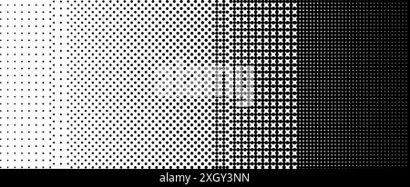 Pixelated bitmap gradient texture. Black and white dither pattern background. 8 bit video game ...