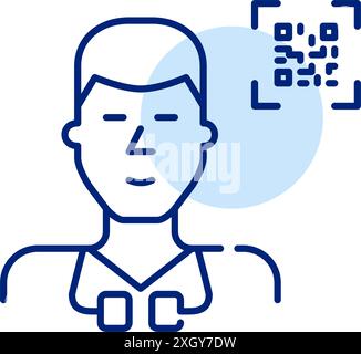 Young doctor wearing stethoscope and qr code. Easy access to medical ...