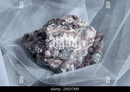 Pelitic Schist Rock placed isolated on white Background close up Stock ...