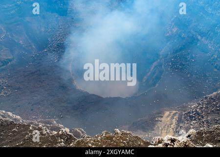Santiago Volcano’s Crater: A Glimpse into Earth’s Fiery Breath Stock ...