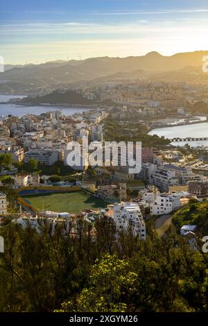 view of the city of ceuta and its two bays Stock Photo - Alamy