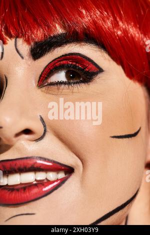 Portrait of young redhead woman cosplayer elf with wicker basket in ...
