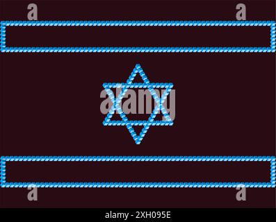 Israeli flag on a dark mournful background. Symbols of Israel based on ...