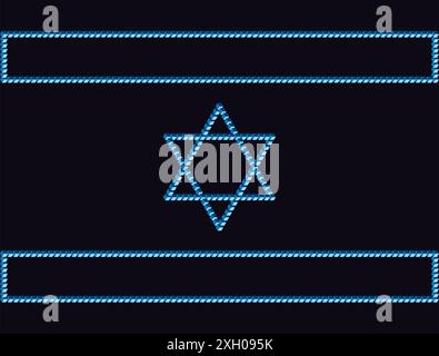 Israeli flag on a dark mournful background. Symbols of Israel based on ...