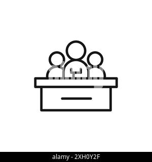 committee board icon logo sign vector outline in black and white color ...