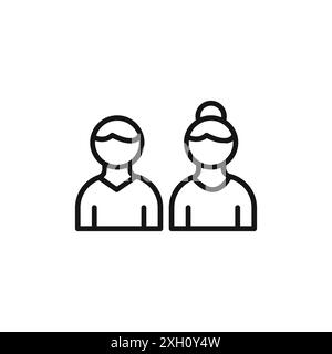 Child custody icon logo sign vector outline in black and white color ...