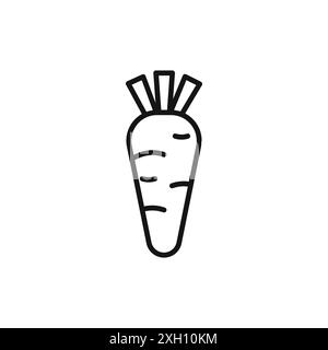 daikon icon logo sign vector outline in black and white color Stock ...