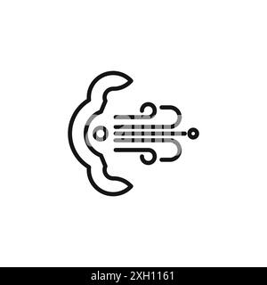 gust icon logo sign vector outline in black and white color Stock ...