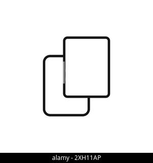 Duplicate file icon logo sign vector outline in black and white color Stock Vector Image & Art ...