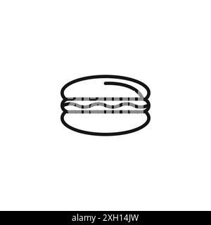 macarons icon logo sign vector outline in black and white color Stock ...