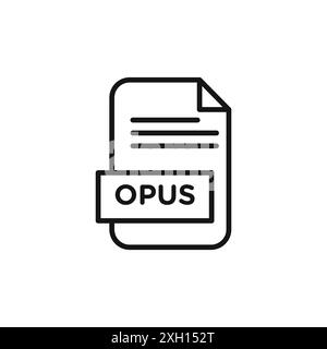 OPUS File Document icon logo sign vector outline in black and white ...
