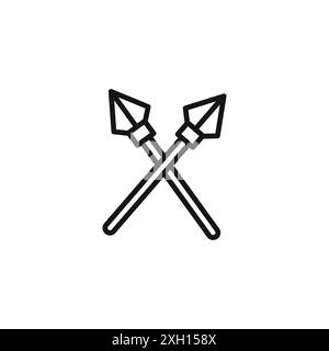 lance icon logo sign vector outline in black and white color Stock ...