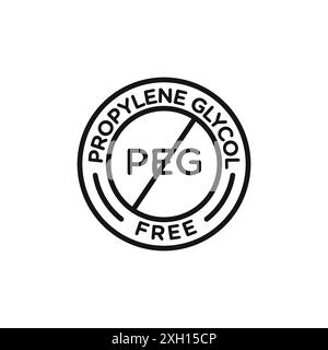 Propylene glycol free icon logo sign vector outline in black and white ...