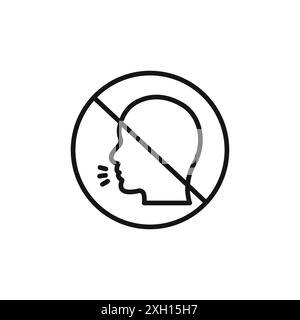 No Cough icon logo sign vector outline in black and white color Stock ...
