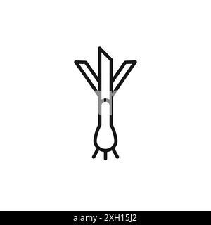 leek icon logo sign vector outline in black and white color Stock ...