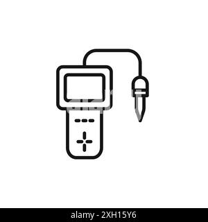 Ph Meter Icon logo sign vector outline in black and white color Stock ...