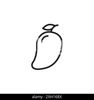 Mango icon logo sign vector outline in black and white color Stock ...