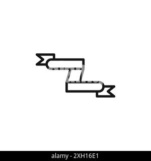 Sash icon logo sign vector outline in black and white color Stock ...