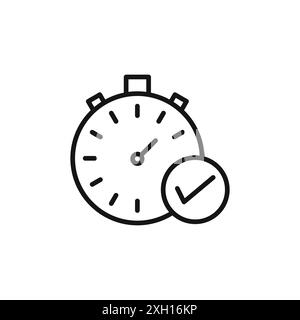 Quick approval icon logo sign vector outline in black and white color ...