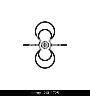 pulsar star icon logo sign vector outline in black and white color ...