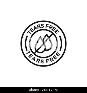 Tears free icon logo sign vector outline in black and white color Stock ...