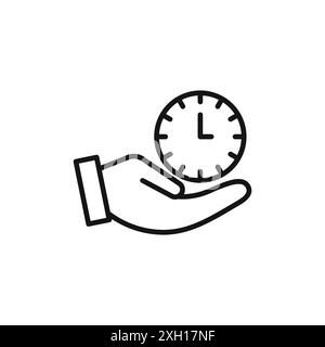 testing time icon logo sign vector outline in black and white color ...