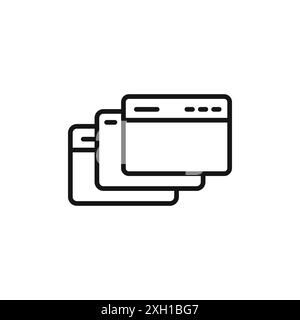 Tab icon logo sign vector outline in black and white color Stock Vector ...