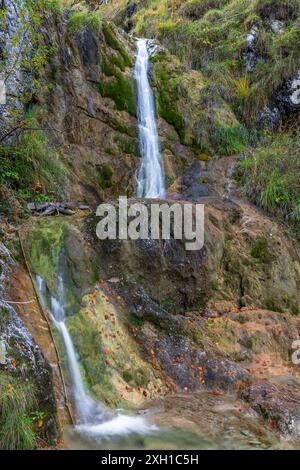 Waterfall in the Rehbachklamm gorge near Scheffau am Wilden Kaiser ...