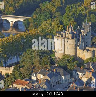 France, Maine et Loire, Montreuil bellay, the castle and the church ...