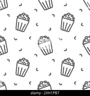 Line Icon Seamless Pattern Isolated on White Background Stock Photo - Alamy