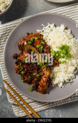 Homemade Filipino Chicken Adobo with Rice and Sauce Stock Photo - Alamy
