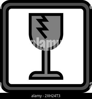 fragile product label warning color icon vector illustration Stock ...