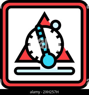 temperature sensitive product label warning glyph icon vector ...