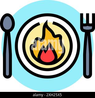 caloric deficit obesity overweight color icon vector illustration Stock ...