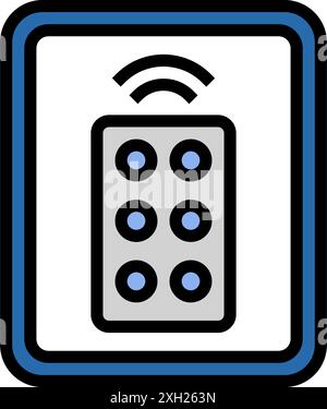 remote control label product caution color icon vector illustration ...