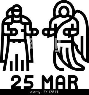 annunciation feast catholic holiday line icon vector illustration Stock ...