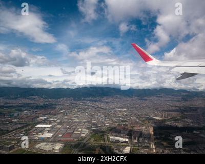 Bogota, Colombia - July 27 2023: Plane Wing During Takeoff Over the ...