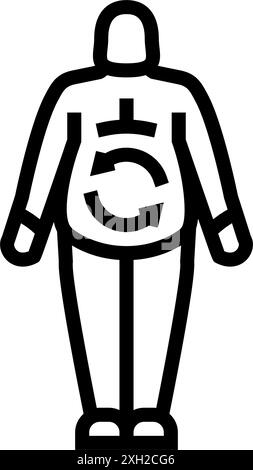 metabolic syndrome obesity overweight line icon vector illustration ...