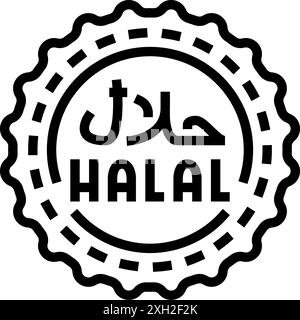 halal product label warning line icon vector illustration Stock Vector ...