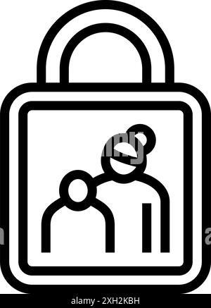 parental control product label caution line icon vector illustration ...